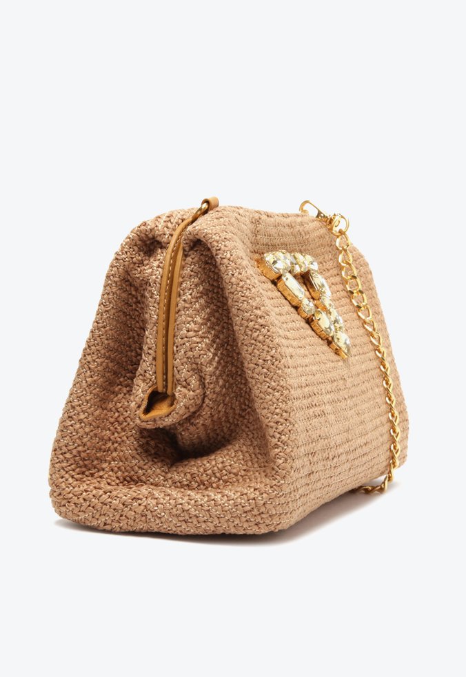 Bolsa Clutch Jess Natural Marrom
