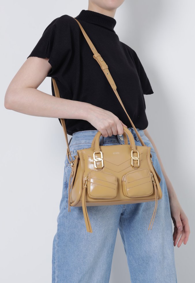 Bolsa Mini Tote Harper Couro Snake Bege | Schutz