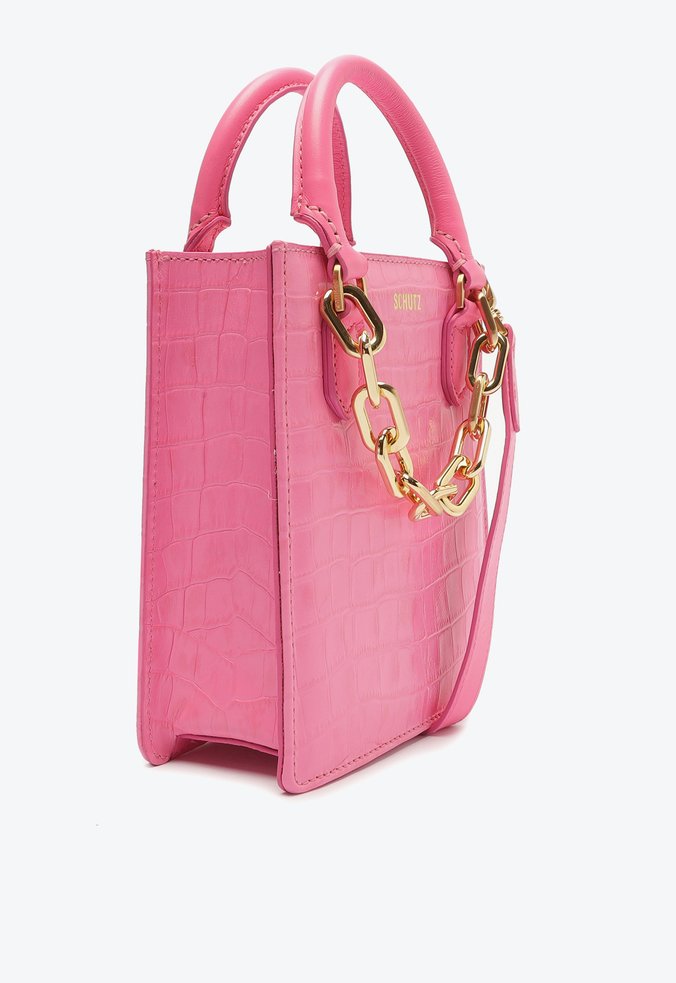Bolsa Tiracolo Schutz Smolz Cher Couro Croco Rosa | Schutz
