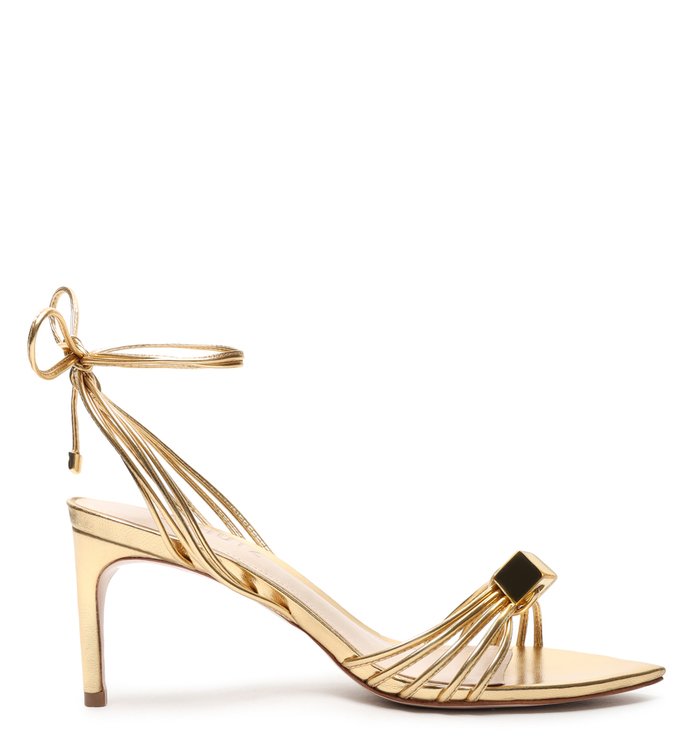 Sandália Cube Lace-Up Glam Gold | Schutz