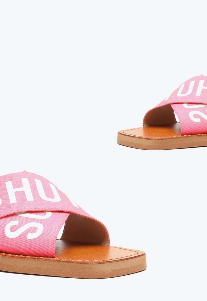 Sandália Rasteira de X Logo Schutz Light Rosa | Schutz
