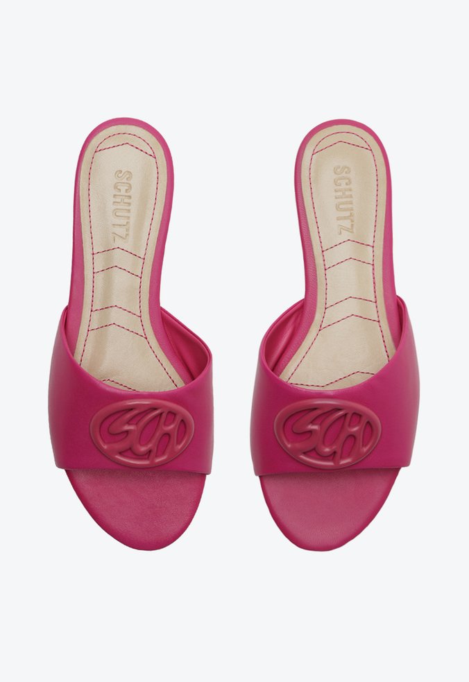 Sandália Mule Couro Rosa Pink | Schutz