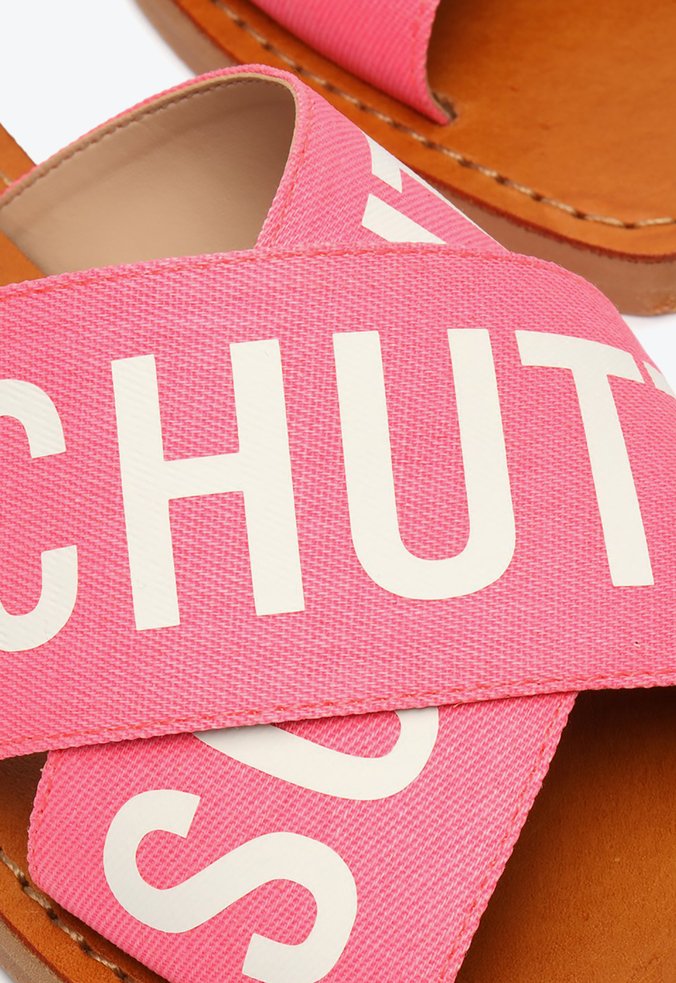 Sandália Rasteira de X Logo Schutz Light Rosa | Schutz